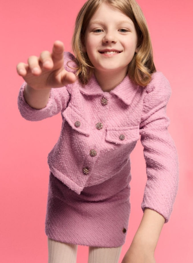 NEW AW24 BCBG Chanel Tweed Skirt and Jacket PINK – Cute Couture ...